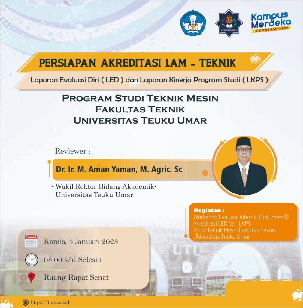 Hadapi Akreditasi LAM Teknik, Prodi Teknik Mesin UTU Selenggarakan ...