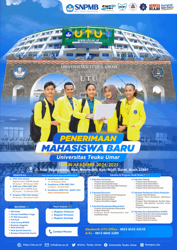 Penemeriaan Mahasiswa Baru UTU 2024-2025 - Universitas Teuku Umar